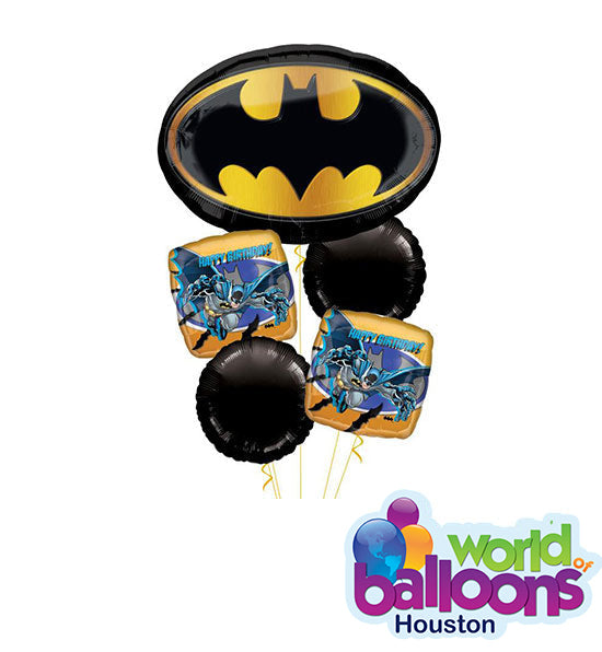 Batman Logo Birthday Balloon Bouquet| World of Balloons Houston