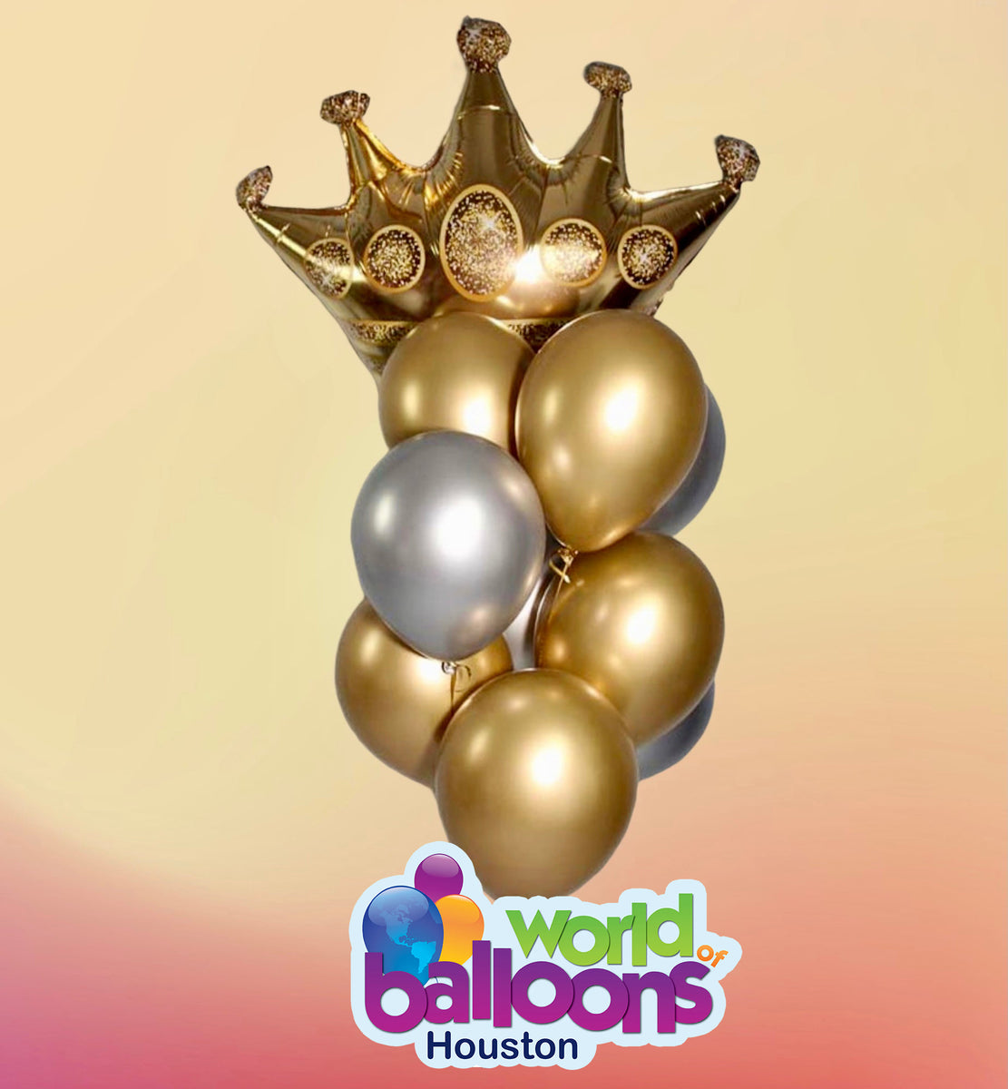 Crown Queen/King Balloon Bouquet| World of Balloons Houston